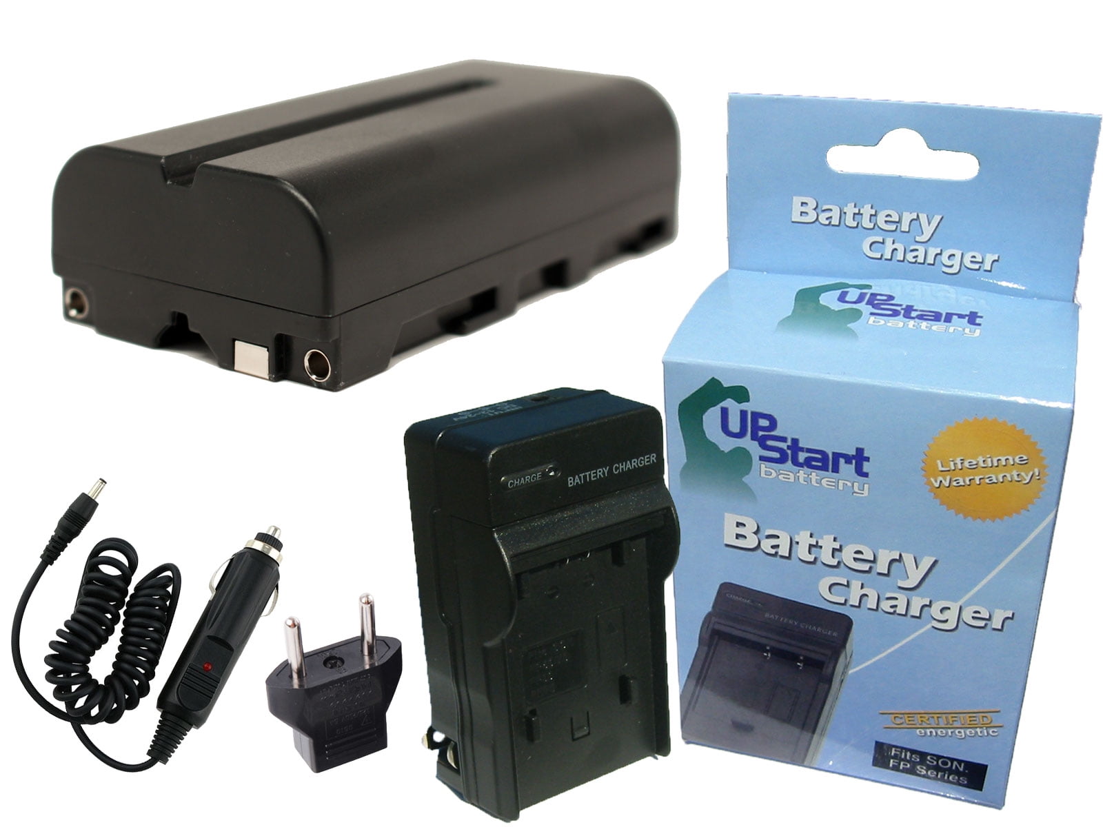 Sony DCR-TRV130 Battery and Charger with Car Plug and EU Adapter ...