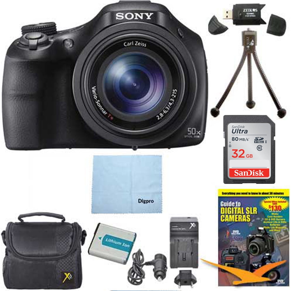 Sony DSC-HX400V/B 20MP Digital Camera Bundle with 32GB High-Speed Card ...