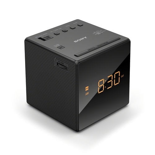 Sony Dual Alarm Black Clock Radio with FM/AM Tuner and Battery Backup ...