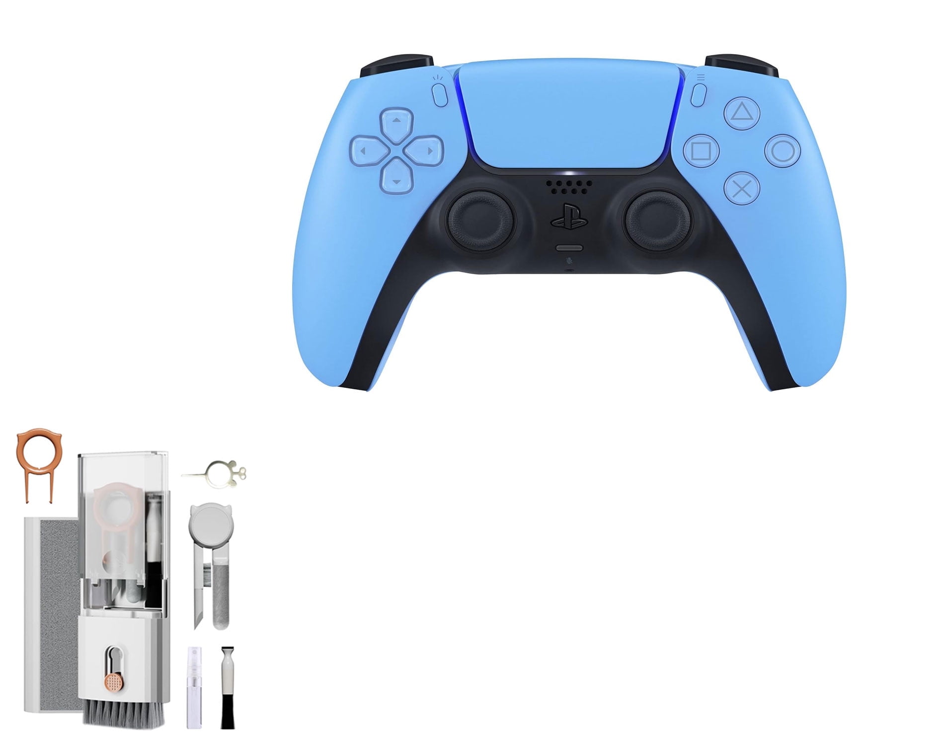 Pre-Owned Sony Dual Sense Blue Gaming Controller With Cleaning Kit BOLT ...