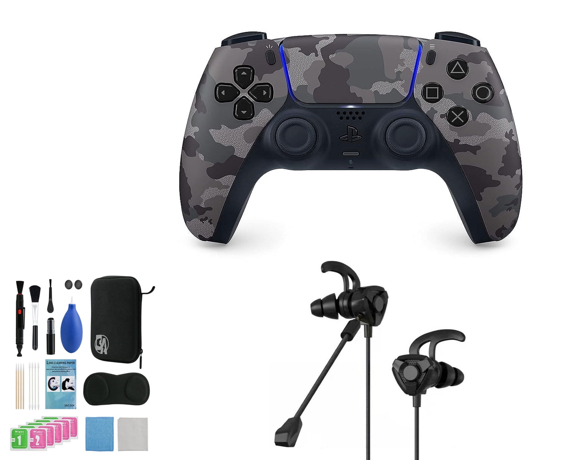 Pre-Owned Sony Dual Sense Grey Camo Gaming Controller With Black Gaming ...