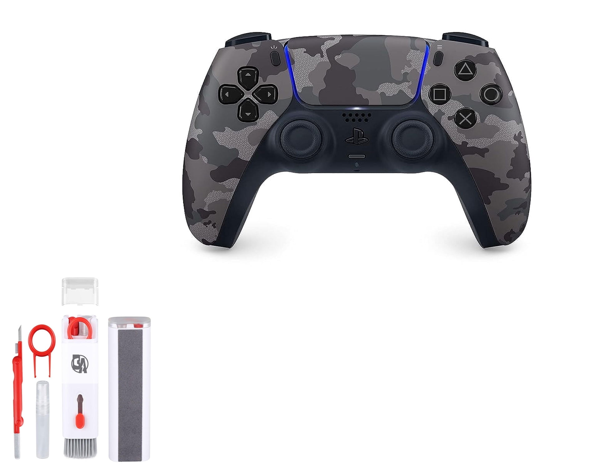 Pre-Owned Sony Dual Sense Grey Camo Gaming Controller With Cleaning Kit ...