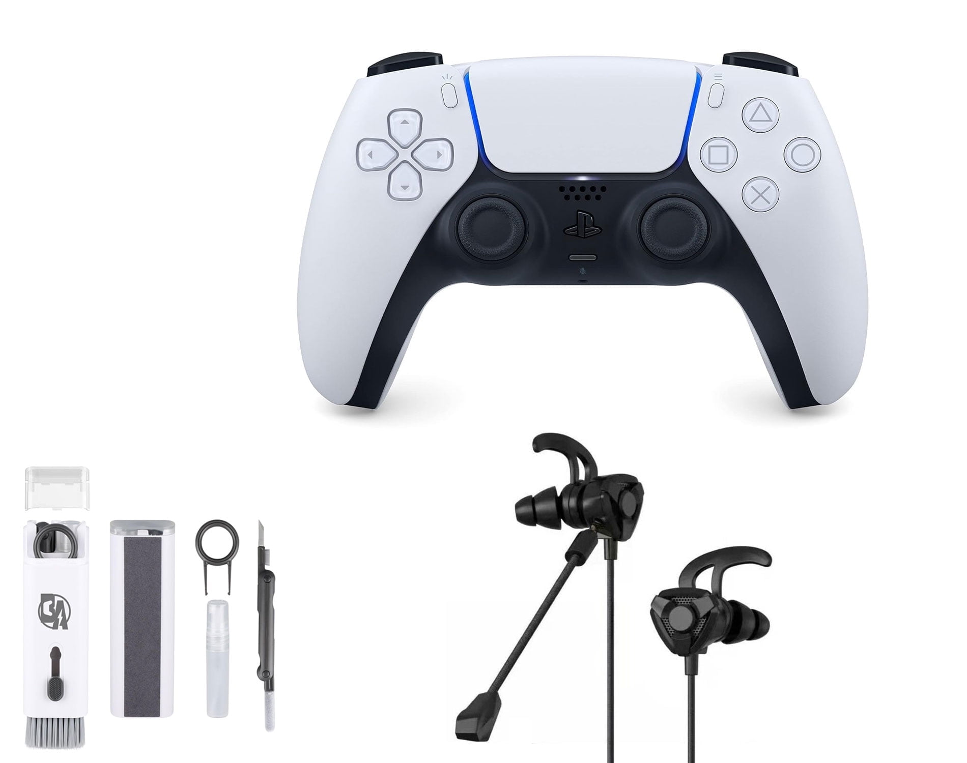 Pre-Owned Sony Dual Sense White Gaming Controller With Black Gaming ...