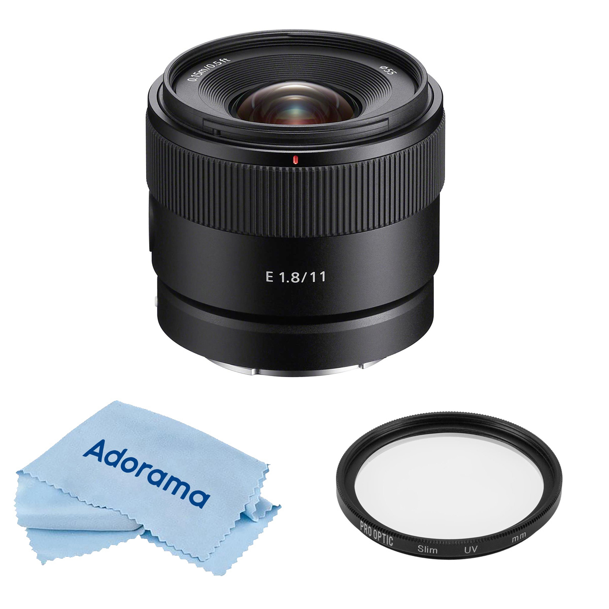 Sony E 11mm f/1.8 Lens for Sony E, Bundle with ProOptic 55mm Multi ...