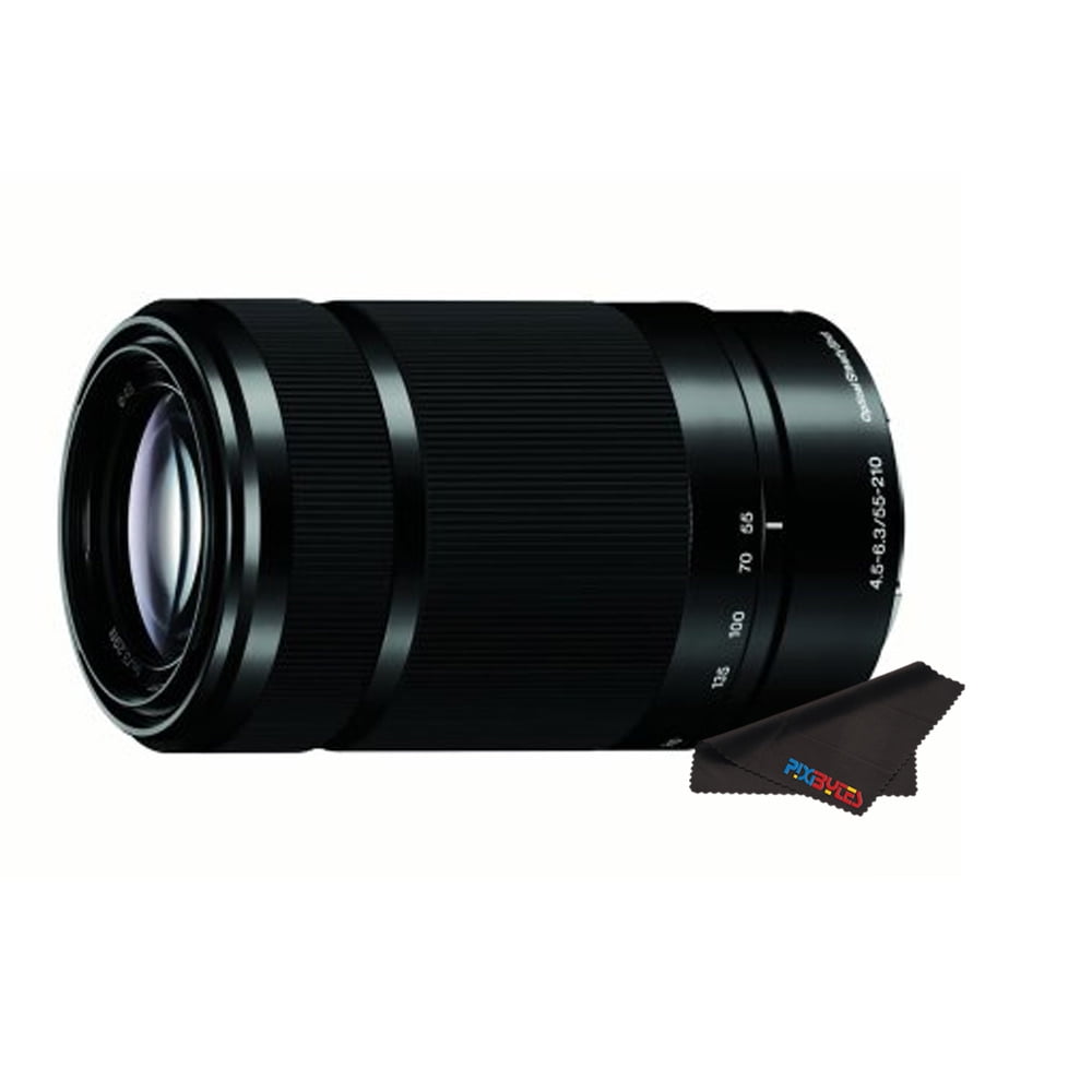 Sony E 55-210mm f/4.5-6.3 OSS Lens (Black) + Pixi Cleaning Cloth ...