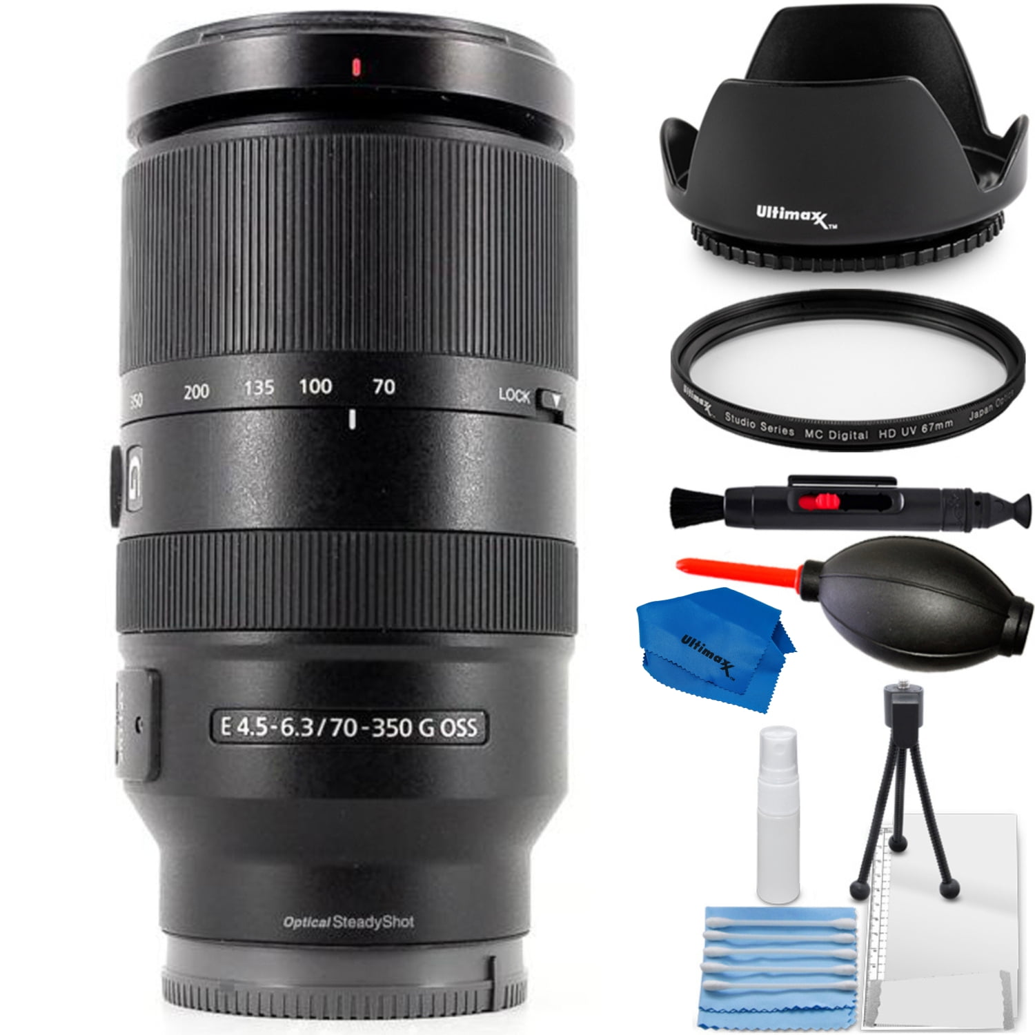 Sony E 70-350mm f/4.5-6.3 G OSS Lens SEL70350G - Bundle Includes: Tulip ...