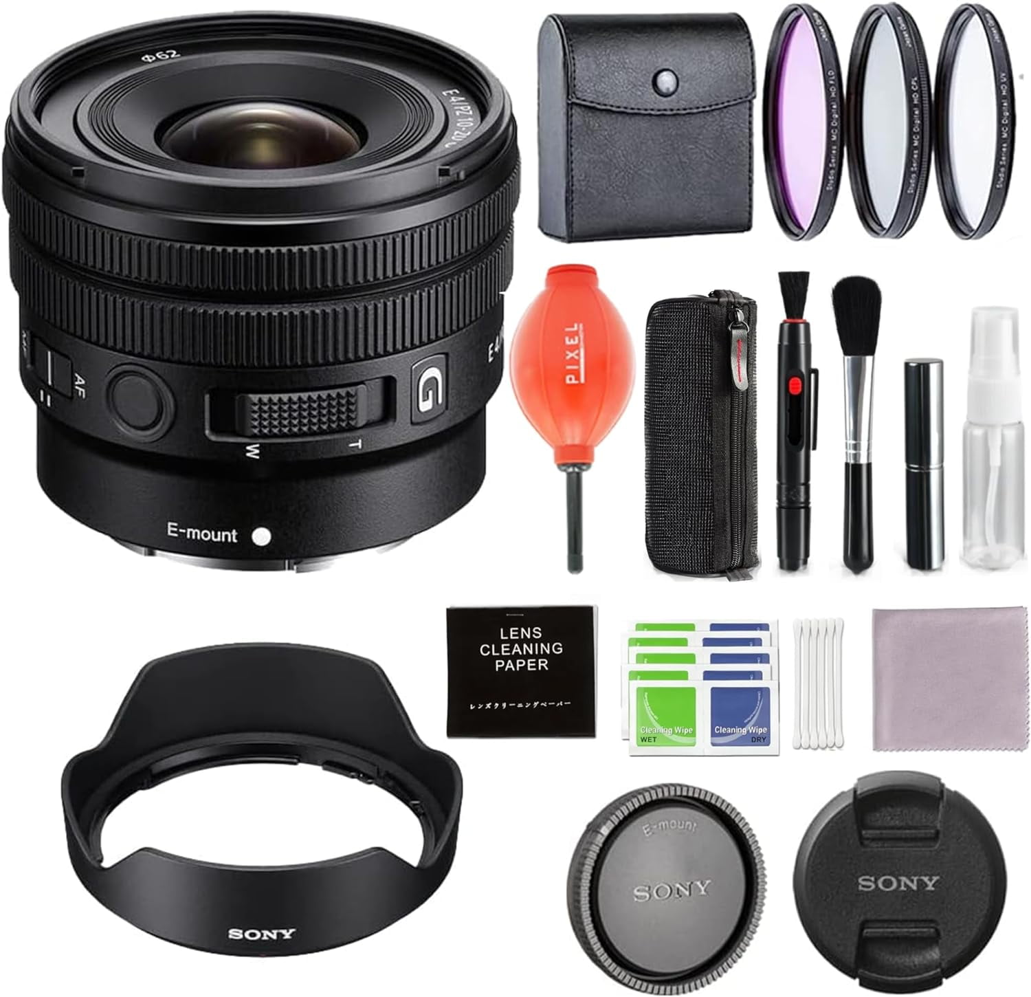 Sony E PZ 10-20mm F4 G Lens Bundle (SELP1020G) with 3PC Filter Kit ...