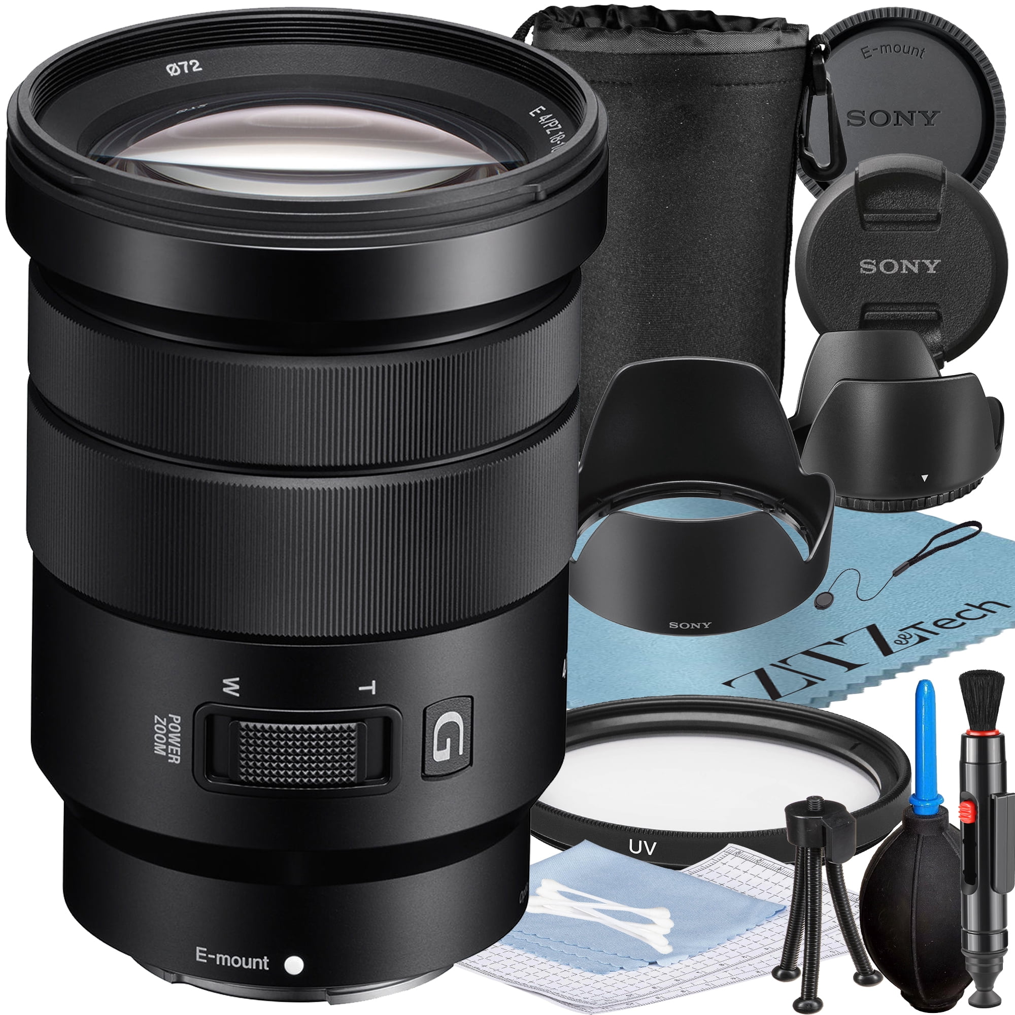 Sony E PZ 18-105mm f/4 G OSS Lens with UV Filter + Cleaning Kit ...