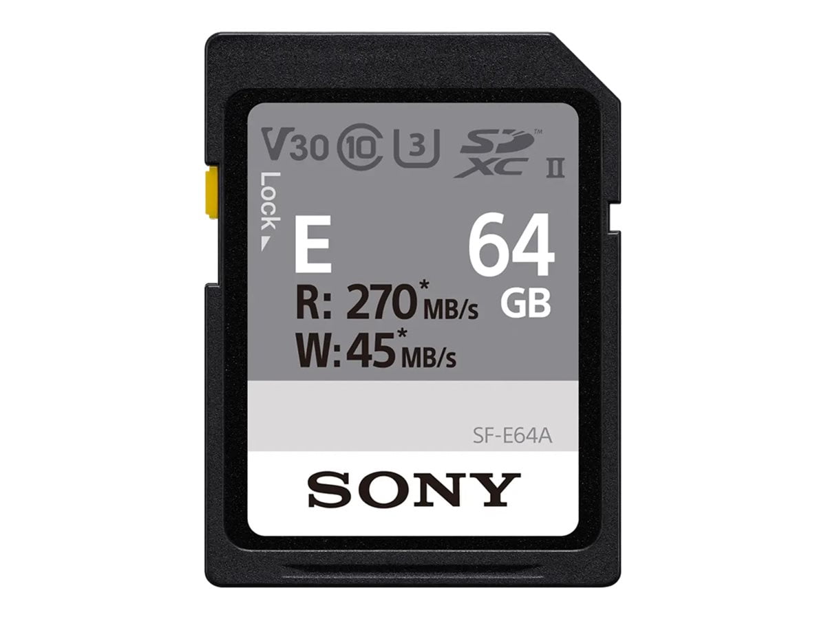 Sony E Series SF-E64A - Flash memory card - 64 GB - Video Class V30 ...