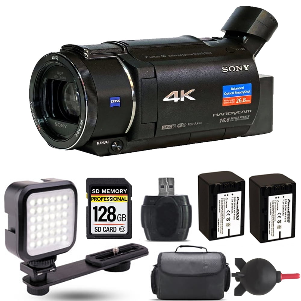 Sony FDR-AX53 4K Ultra HD Handycam Camcorder FDRAX53/B + Extra Battery ...