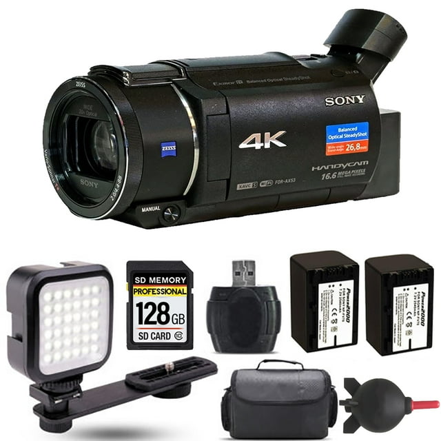 Sony FDR-AX53 4K Ultra HD Handycam Camcorder FDRAX53/B + Extra Battery ...