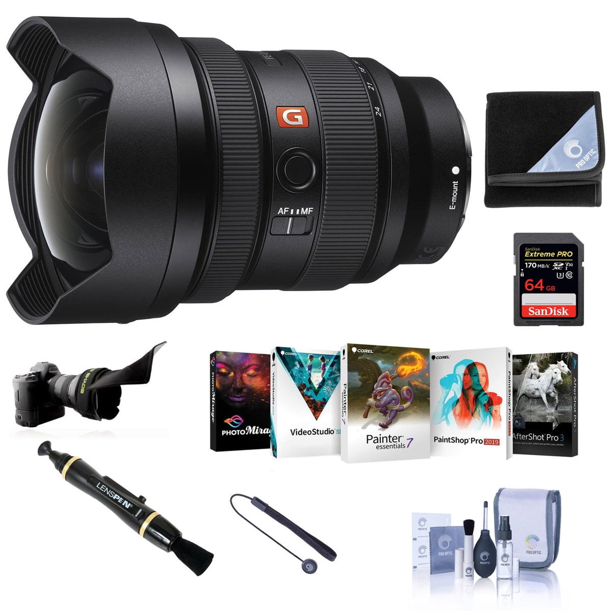 Sony FE 12-24mm f/2.8 GM Lens for Sony E-Mount Bundle with 64GB SD Card ...
