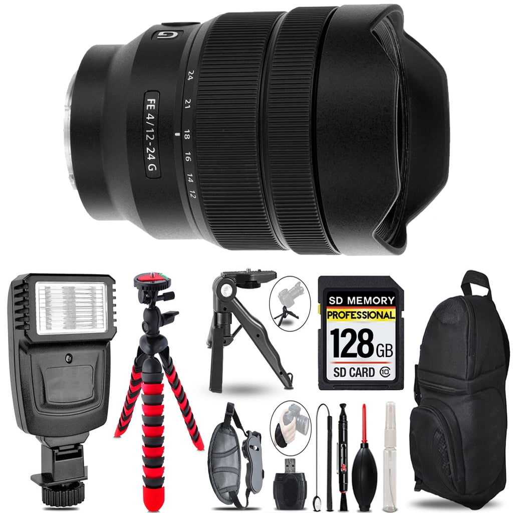 Sony FE 12-24mm f/4 G Lens + Slave Flash + Tripod - 128GB Accessory ...
