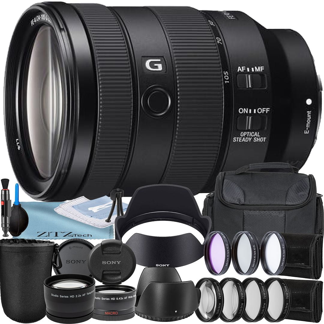 Sony FE 24-105mm f/4 G OSS Lens with Wideangle + Filter Kit + ZeeTech ...
