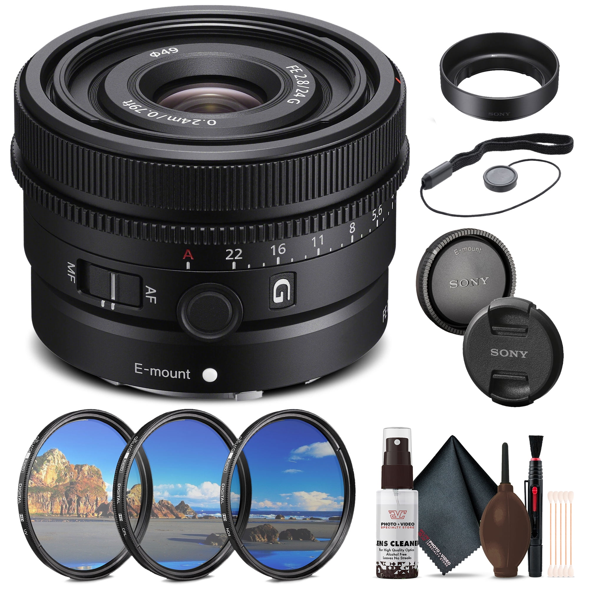 Sony FE 24mm f/2.8 G Lens (SEL24F28G) Lightweight Travel Photo & Video ...