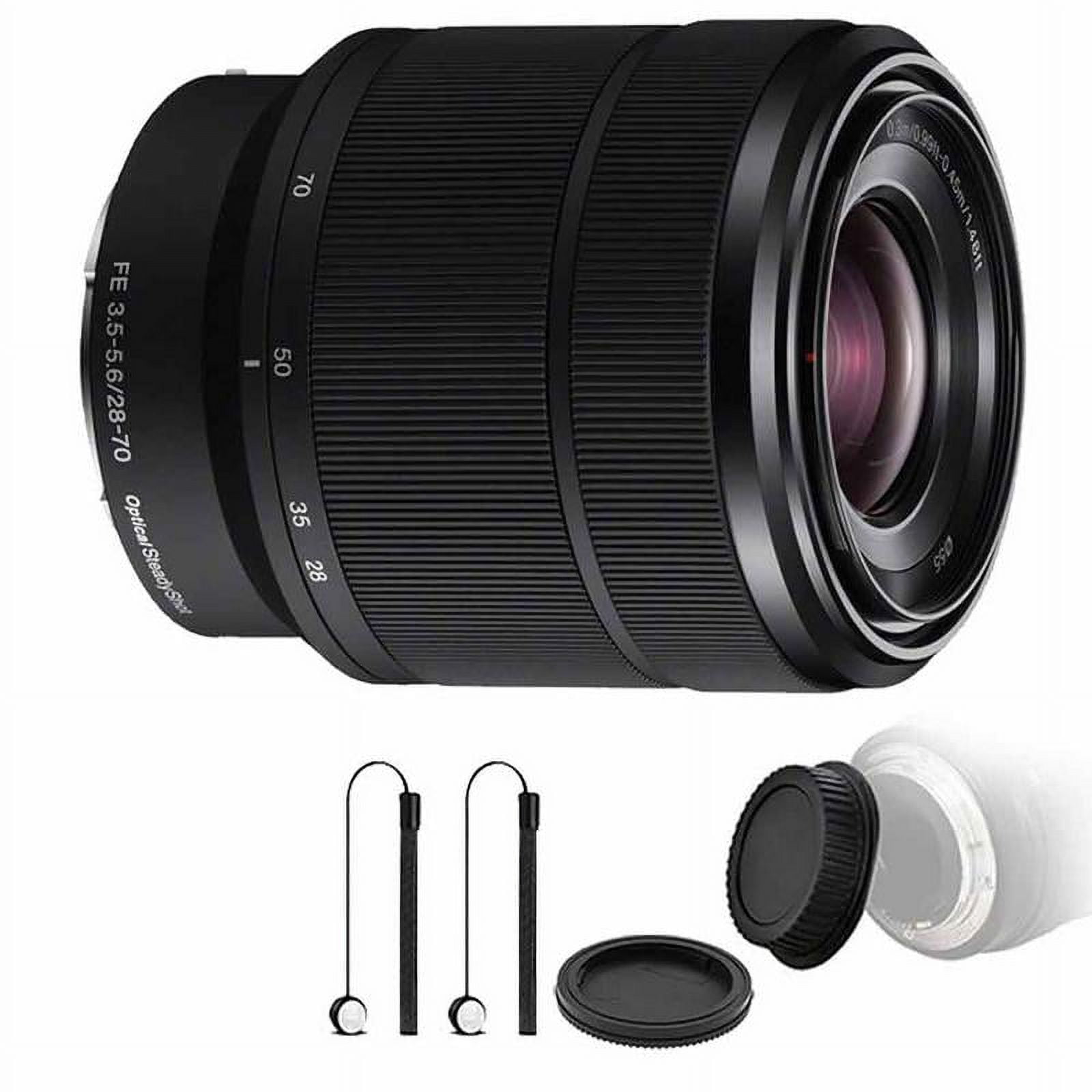 Sony FE 28-70mm f 3.5-5.6 OSS Optical SteadyShot Lens & Two Optical SteadyShot Lens Cap Holder ...