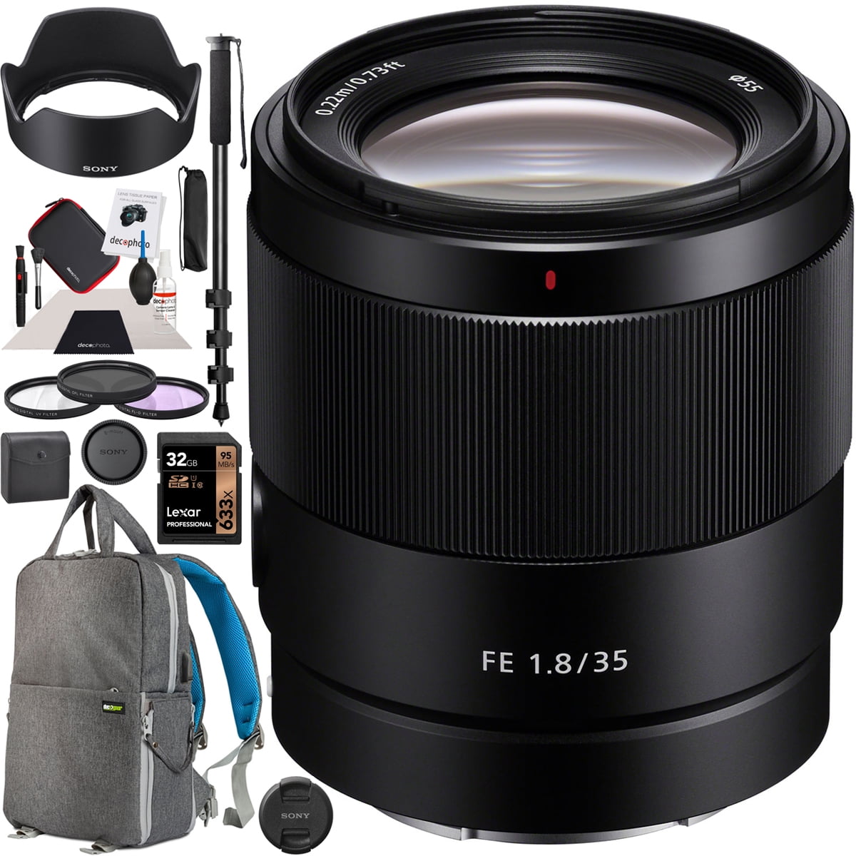 Sony FE 35mm F1.8 Large Aperture Prime Lens Bundle with Backpack ...