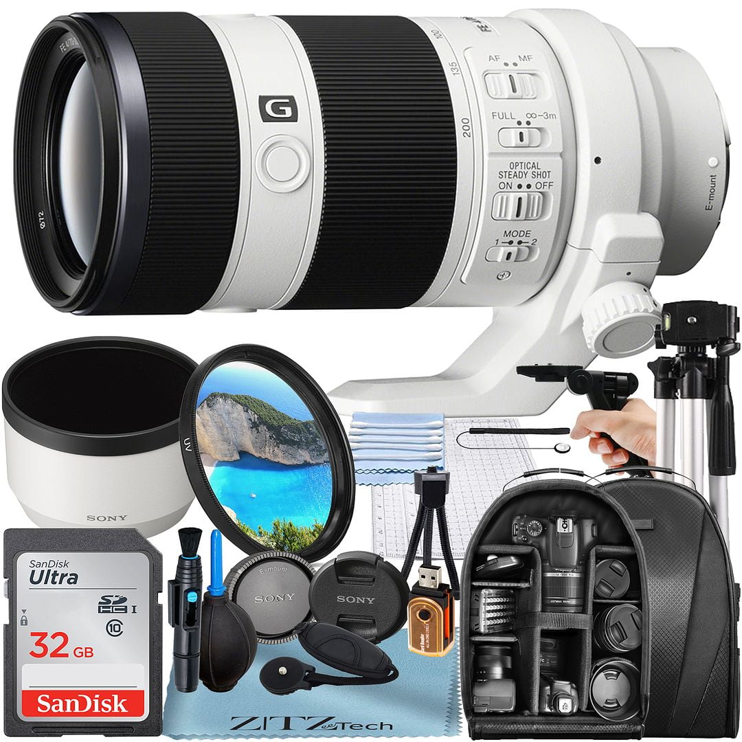 Sony FE 70-200mm f/4 G OSS Lens with SanDisk 32GB Memoy Card + Backpack ...