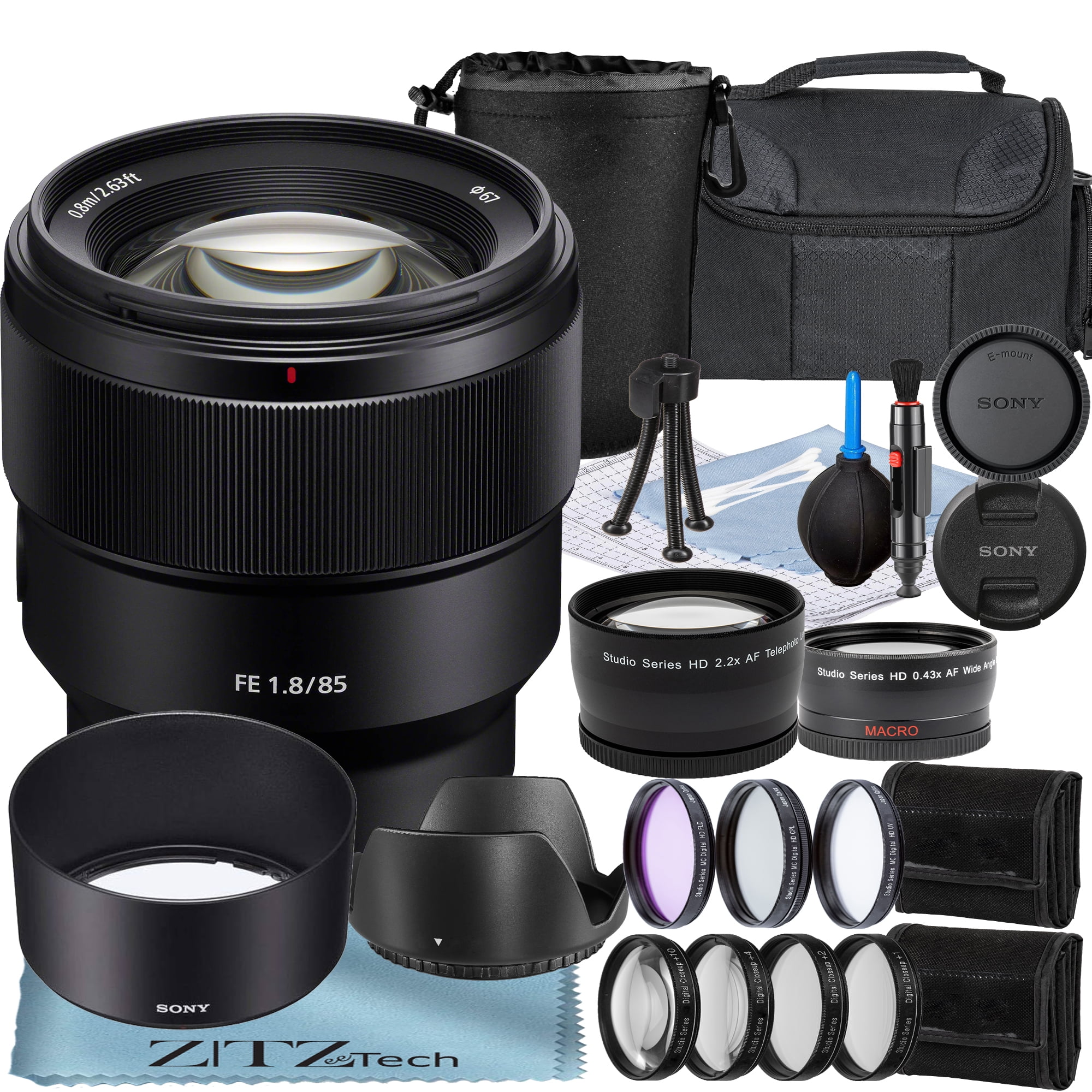 Sony FE 85mm f/1.8 Lens with Wide angle + Filter Kit + ZeeTech Accesory ...