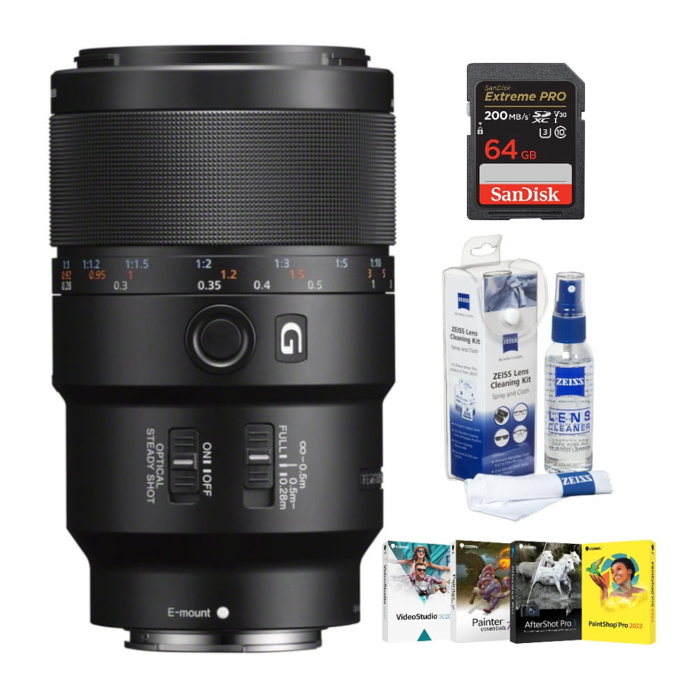 Sony FE 90mm f/2.8 Macro G OSS Full-Frame E-Mount Macro Lens Bundle ...