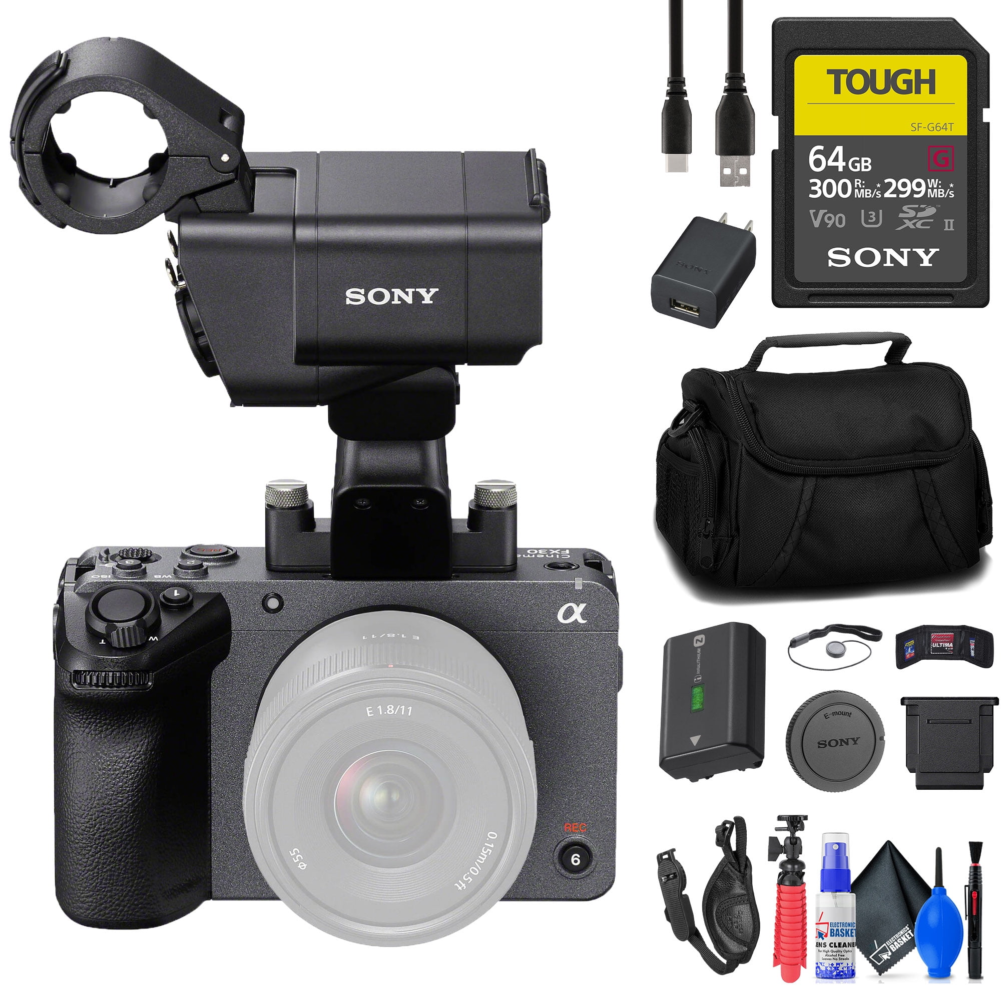 Sony FX30 Digital Cinema Camera with XLR Handle Unit + 64GB SF-G Tough ...