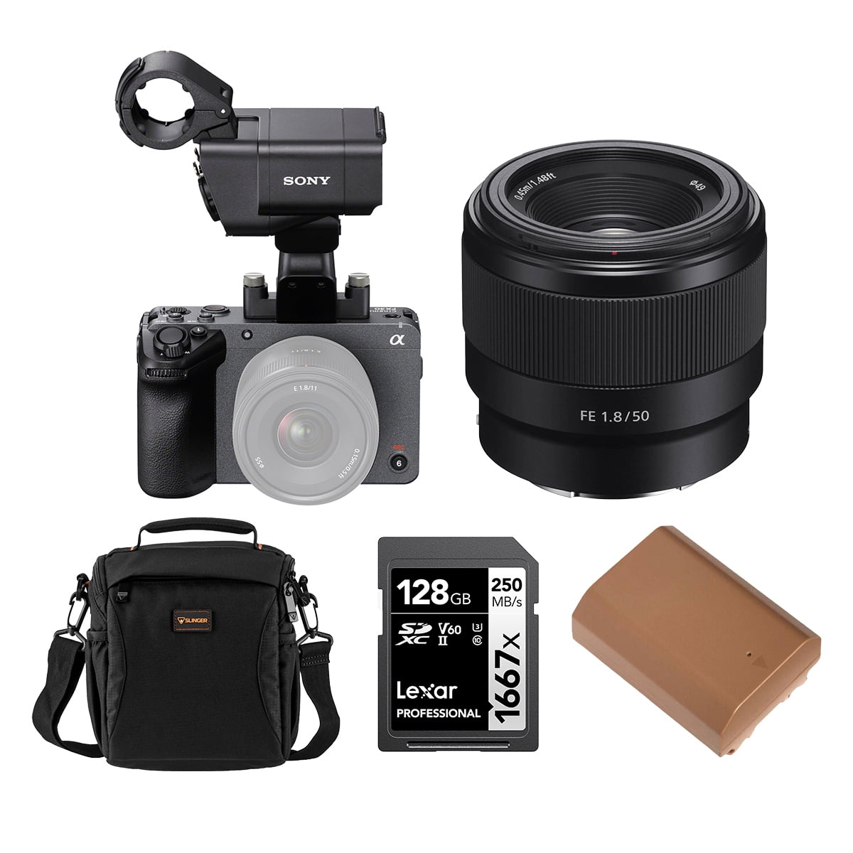 Sony FX30 Super 35 Cinema Line Camera with XLR Handle Unit with FE 50mm ...