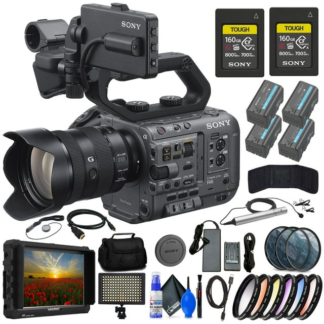 Sony FX6 Digital Cinema Camera Kit with 24-105mm Lens + 4K Monitor ...
