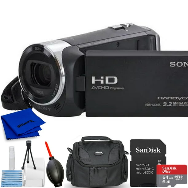 Sony HDR-CX405 HD Handycam Camcorder STARTER BUNDLE - Walmart Business Supplies
