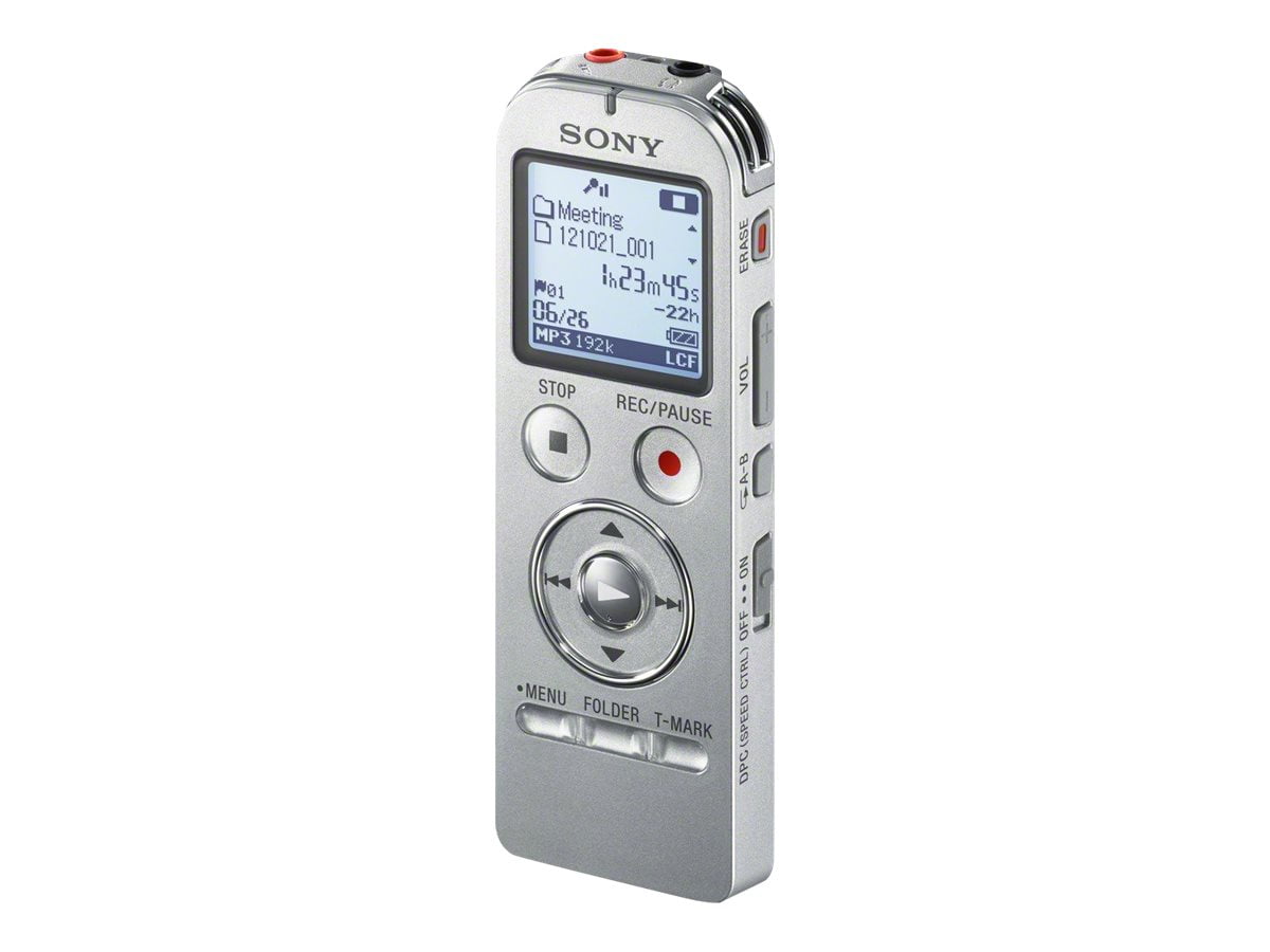 Sony ICD-UX533 - Voice recorder - 90 mW - 4 GB - silver - Walmart.com