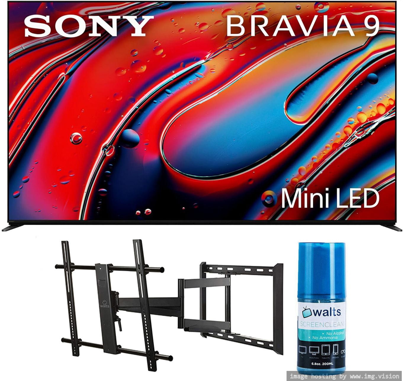 Sony K75XR90 75 Inch XR90 Series Bravia Mini LED HDR QLED 4K Google TV with a Walts TV Large ...