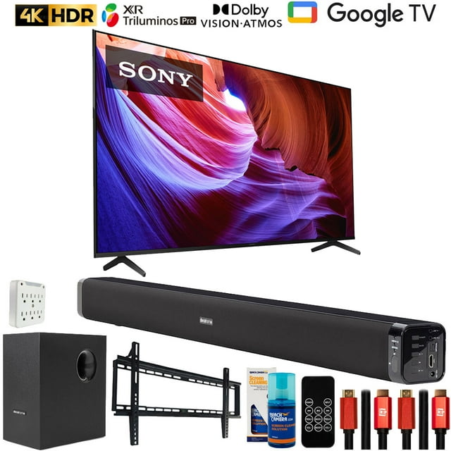 "Sony KD75X85K 75"" X85K 4K HDR LED Google Smart TV (2022 Model) with Deco Gear Home Theater ...