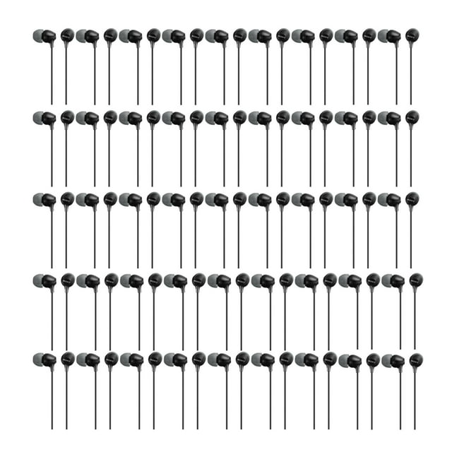 Sony MDR-EX15LP Fashion Color EX Series In-Ear Earbud (Black, 50-pack ...