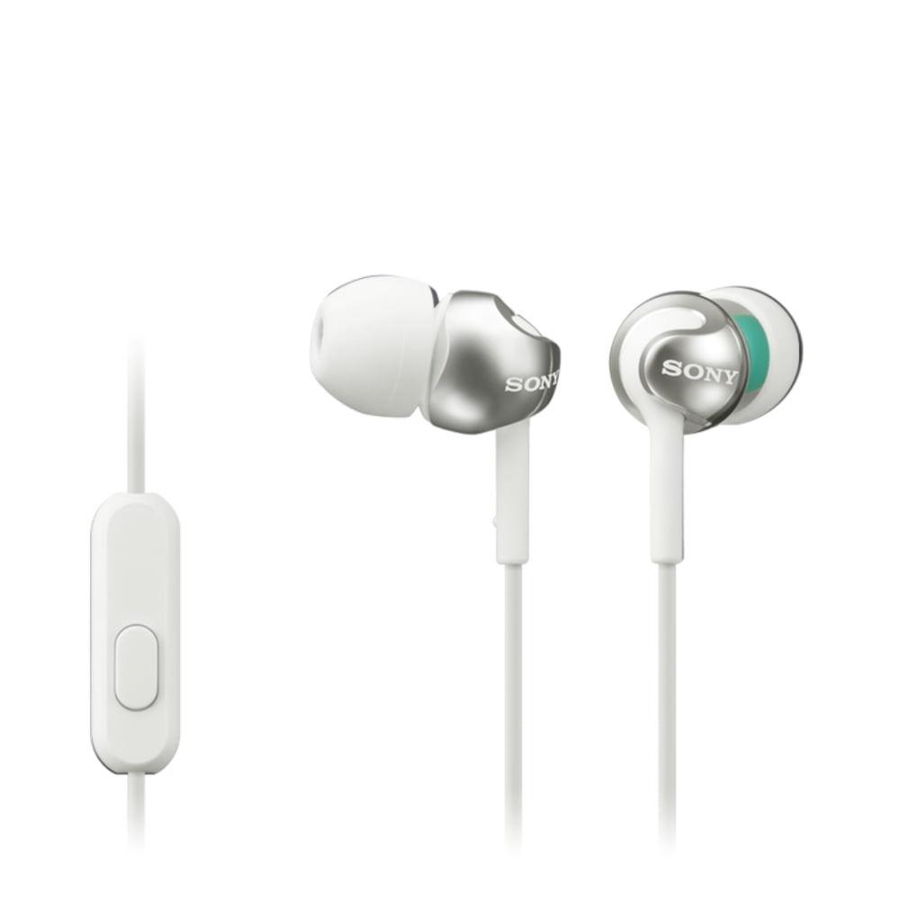 Sony MDREX110AP/W Step-Up EX Series Earbud Headset White - Walmart.com
