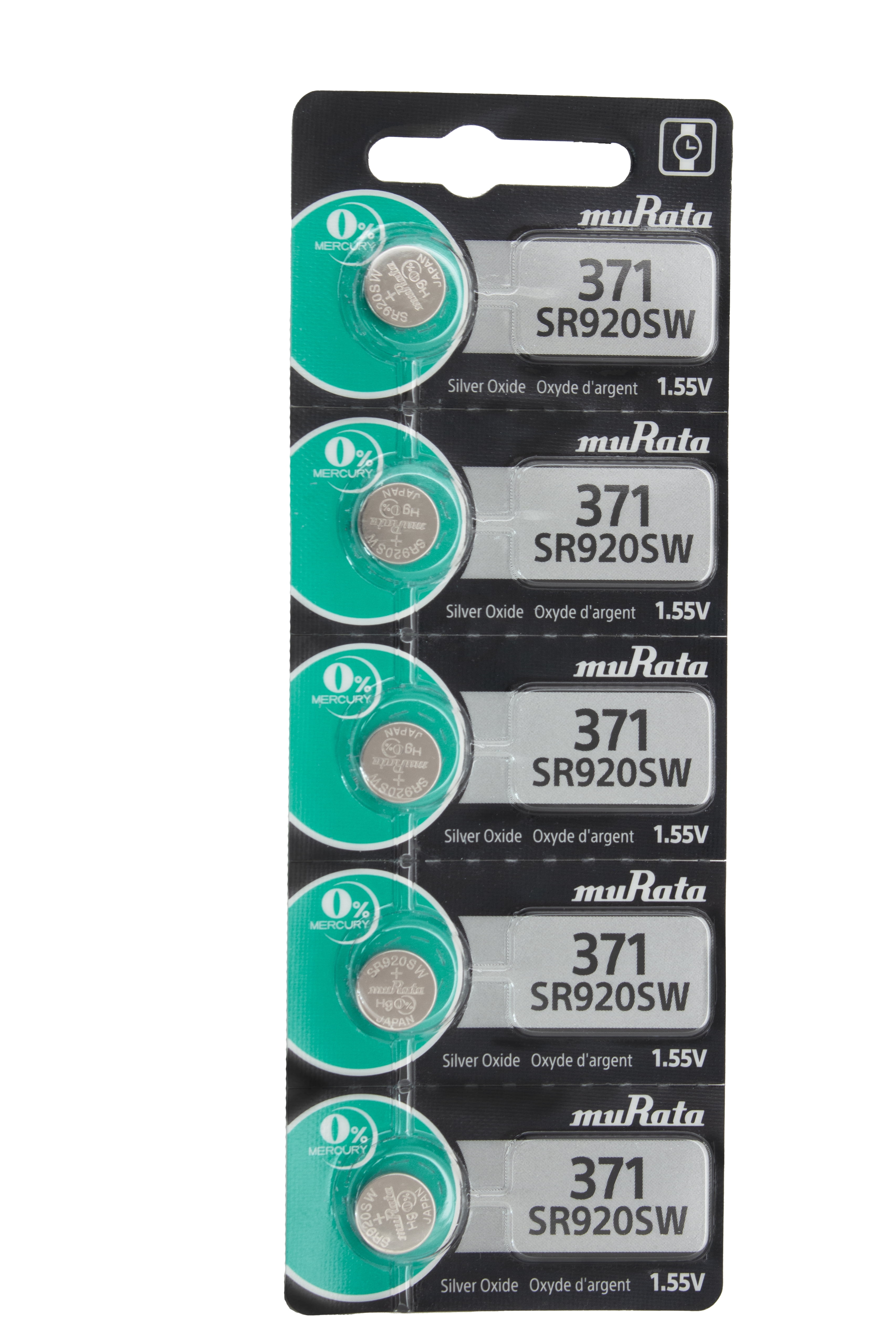 Sony Murata 371 - SR920SW Silver Oxide Button Cell Battery 1.55V - 5 ...