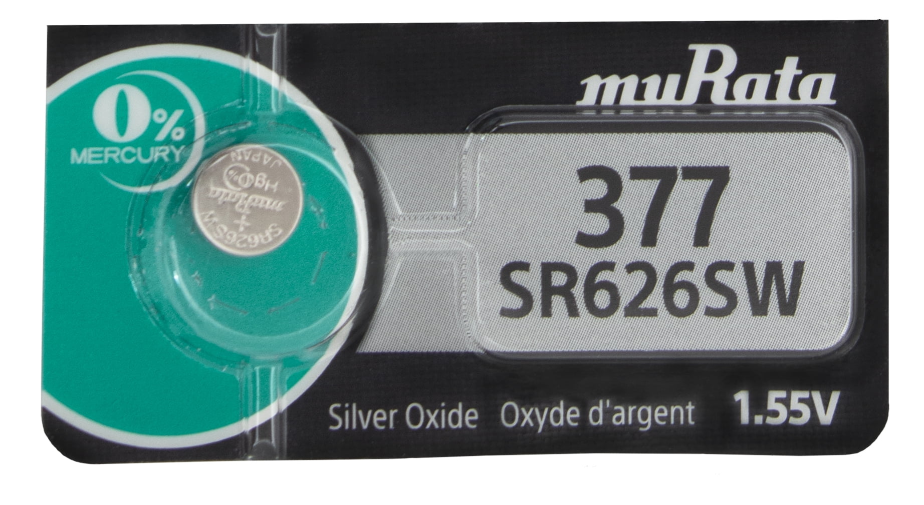 Sony Murata 377 - SR626SW Silver Oxide Button Cell Battery 1.55V - 1 ...