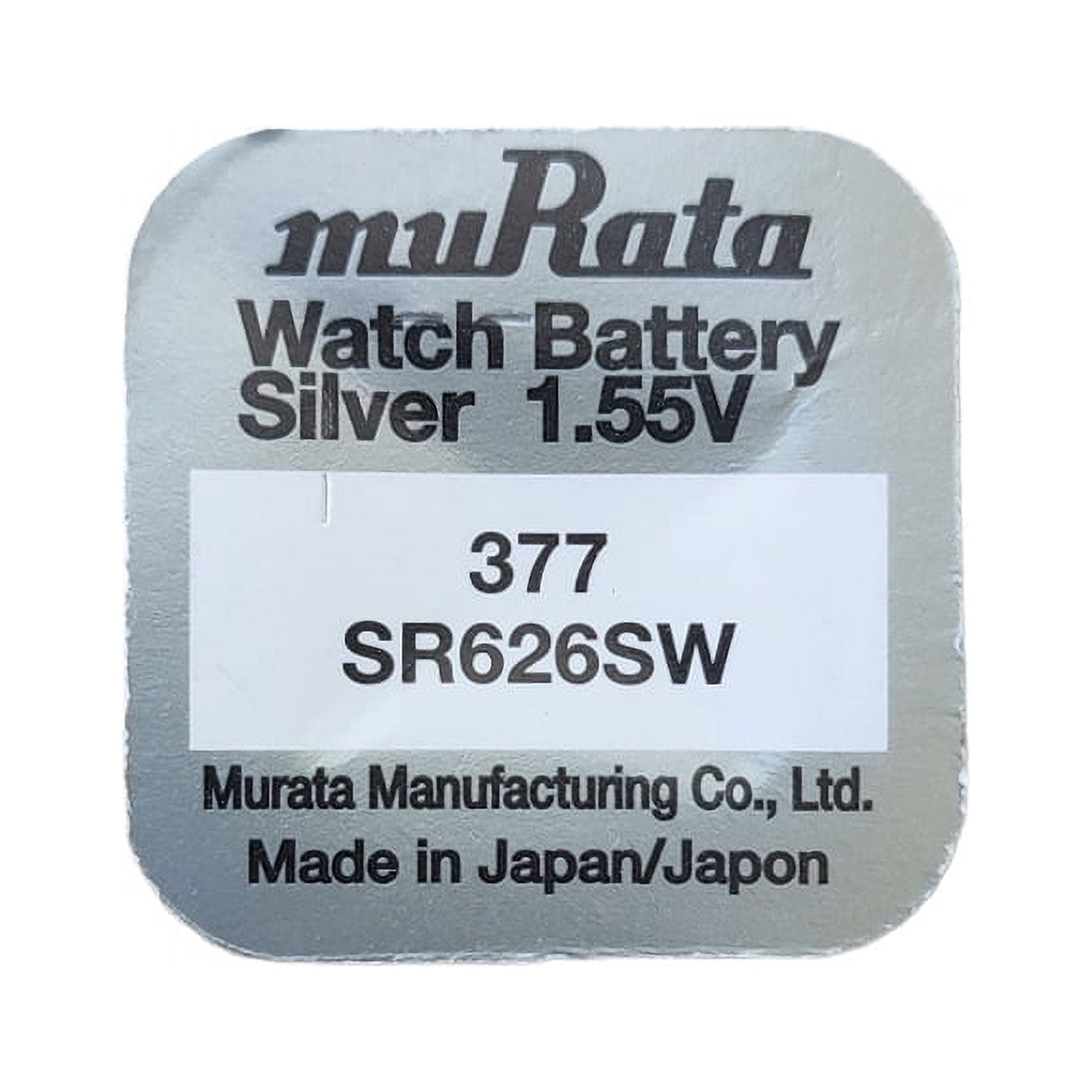 Sony/Murata 377 silver oxide quartz watch batteries 1.55 volts ...