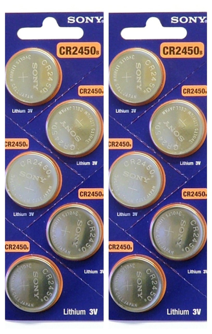 Sony Murata CR2450 3V Lithium Coin Battery - 10 Pack - FREE SHIPPING ...