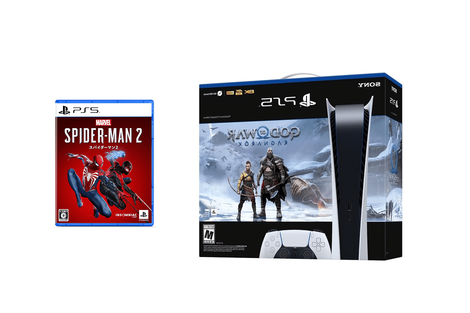 Sony _PS5 Digital Edition Console – God of War Ragnarök Bundle + Marvel ...