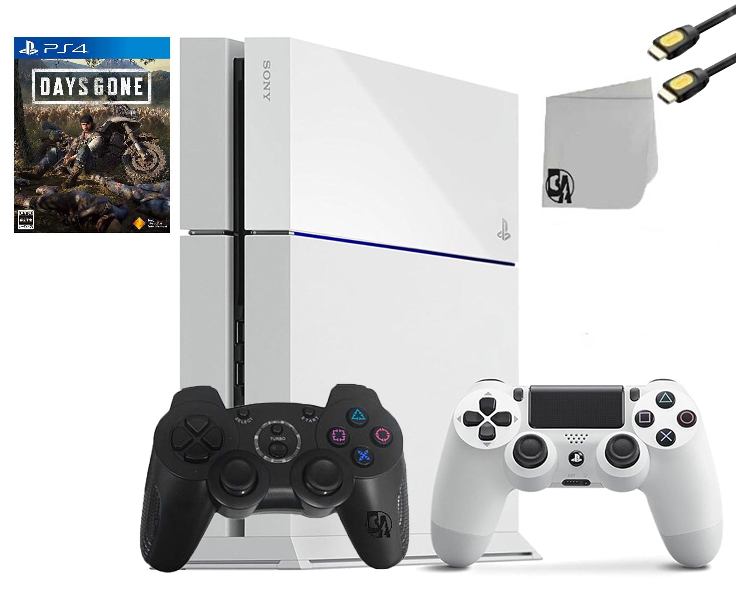 Pre-Owned Sony PlayStation 4 500GB Gaming Console White 2 Controller Included with Days Gone ...
