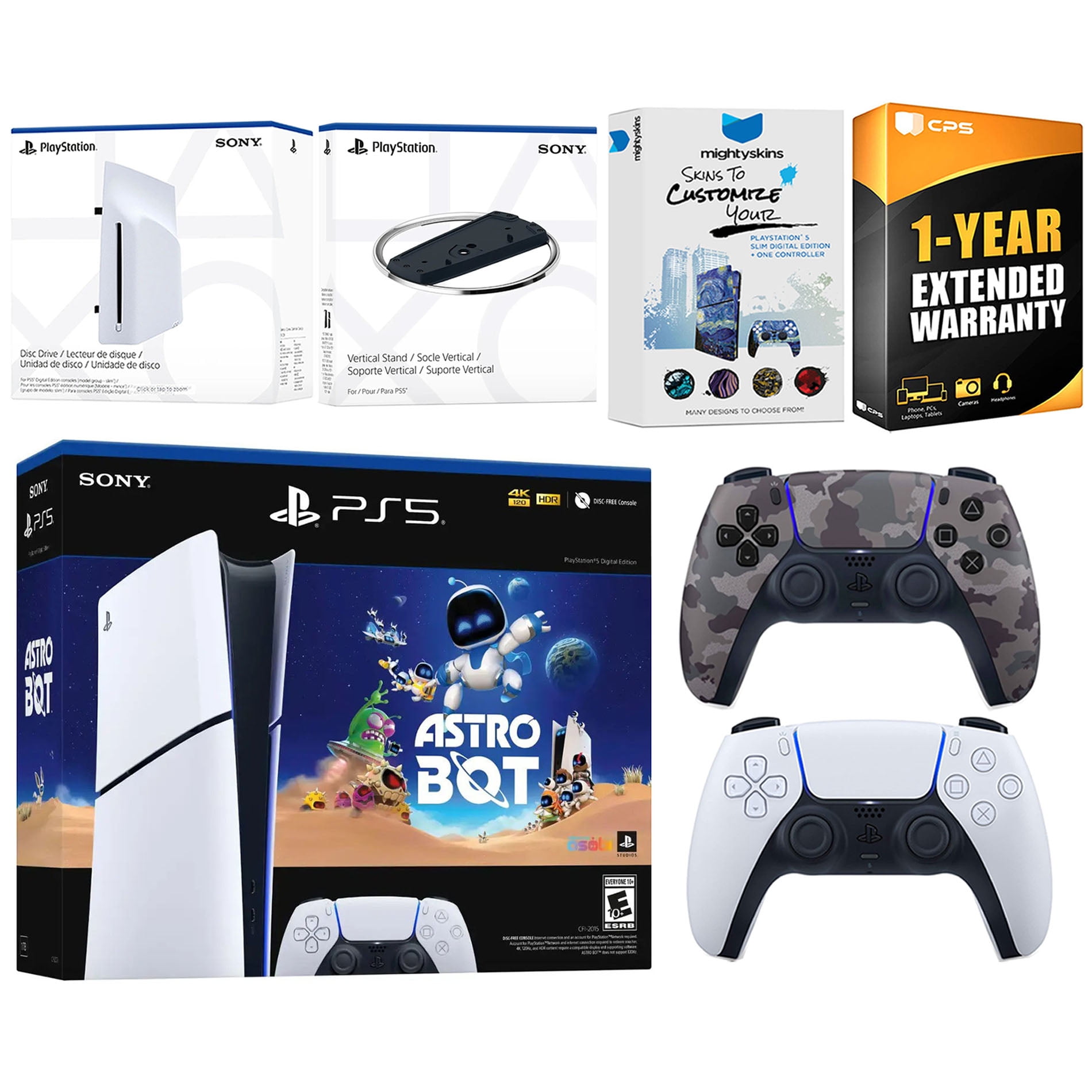 Sony PlayStation 5 Astro Bot Slim Digital Bundle with Disc Drive, Extra ...