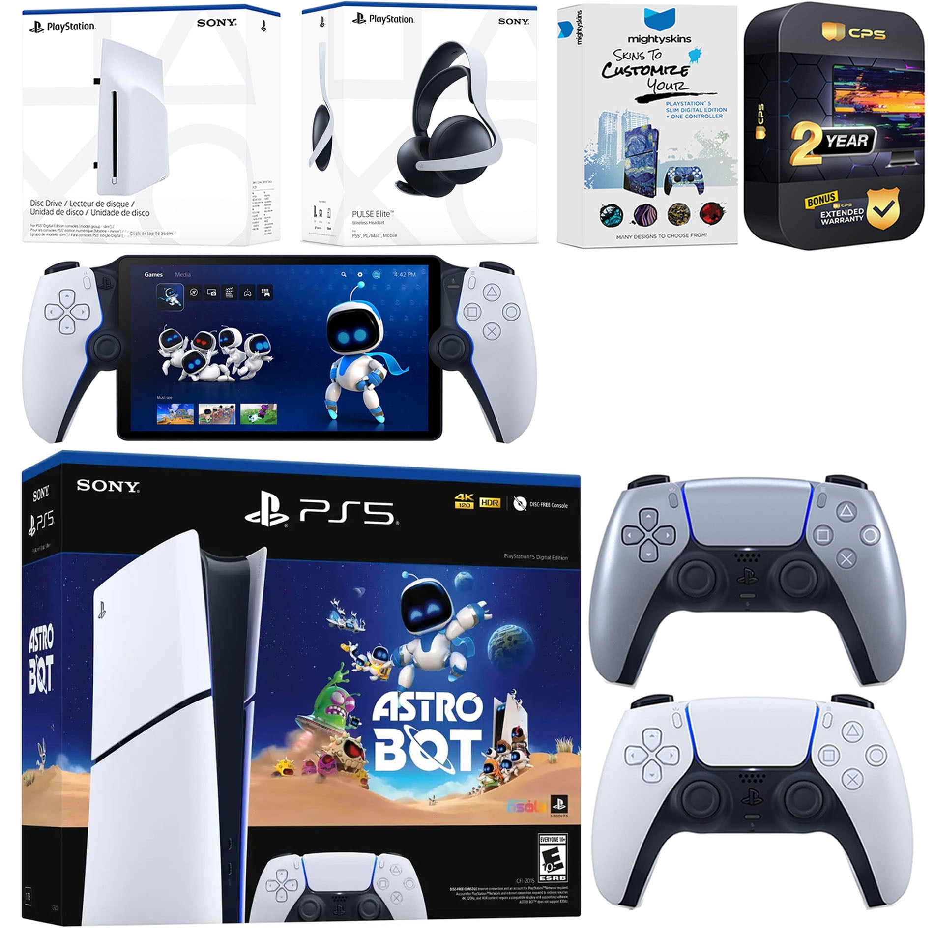 Sony PlayStation 5 Astro Bot Slim Digital Bundle with Disc Drive, Pulse ...