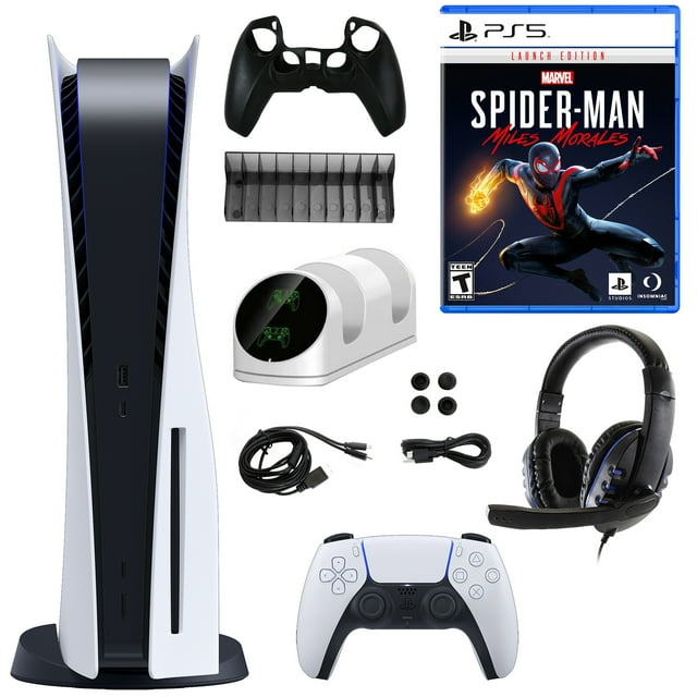 Sony PlayStation 5 Console with Spiderman PS5 Game and Accessories Kit ...
