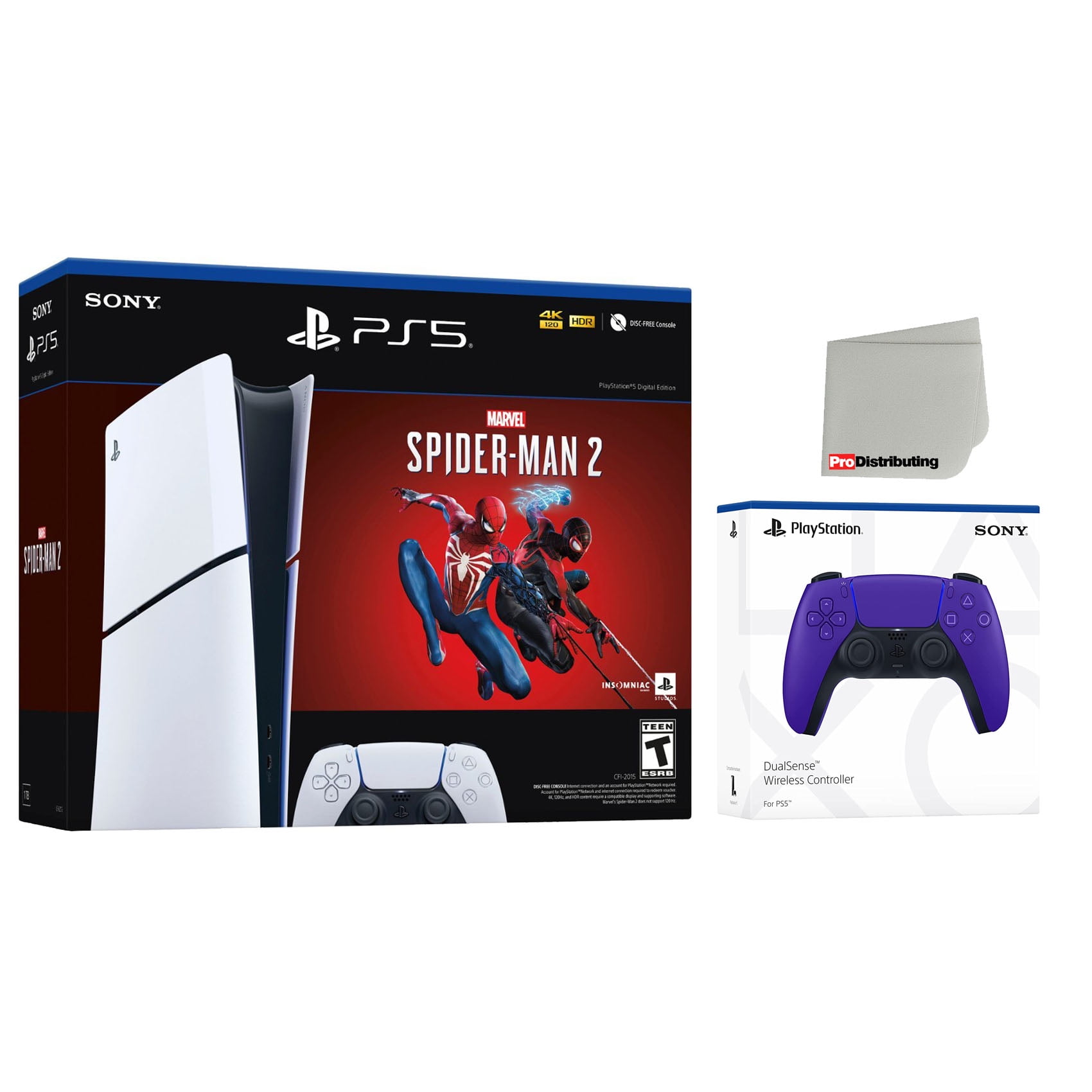 Sony PS5 Digital Slim Bundle: Spider-Man 2 Game with Extra Galactic ...