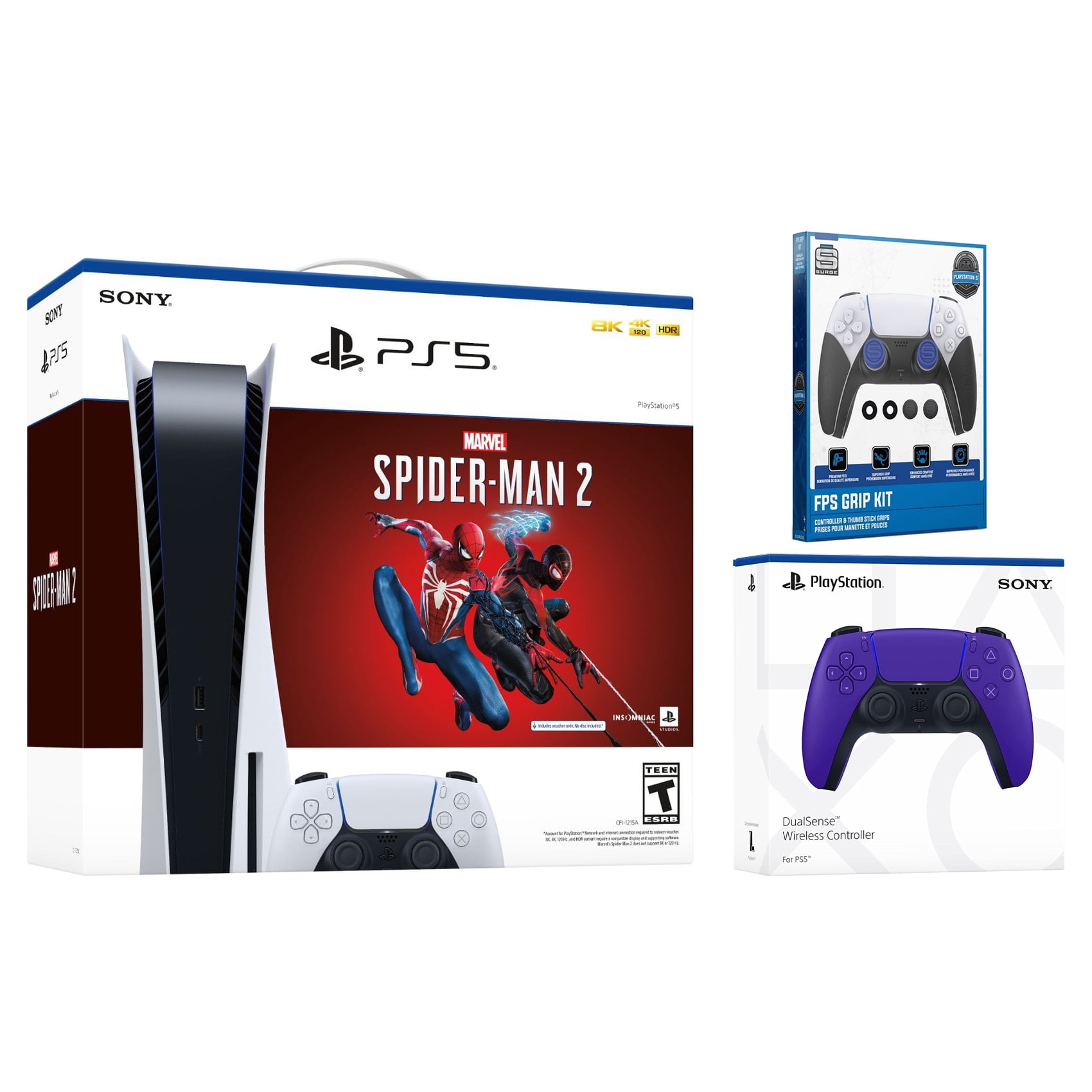Sony PlayStation 5 Console, Spider-Man 2 Bundle with Extra Galactic ...