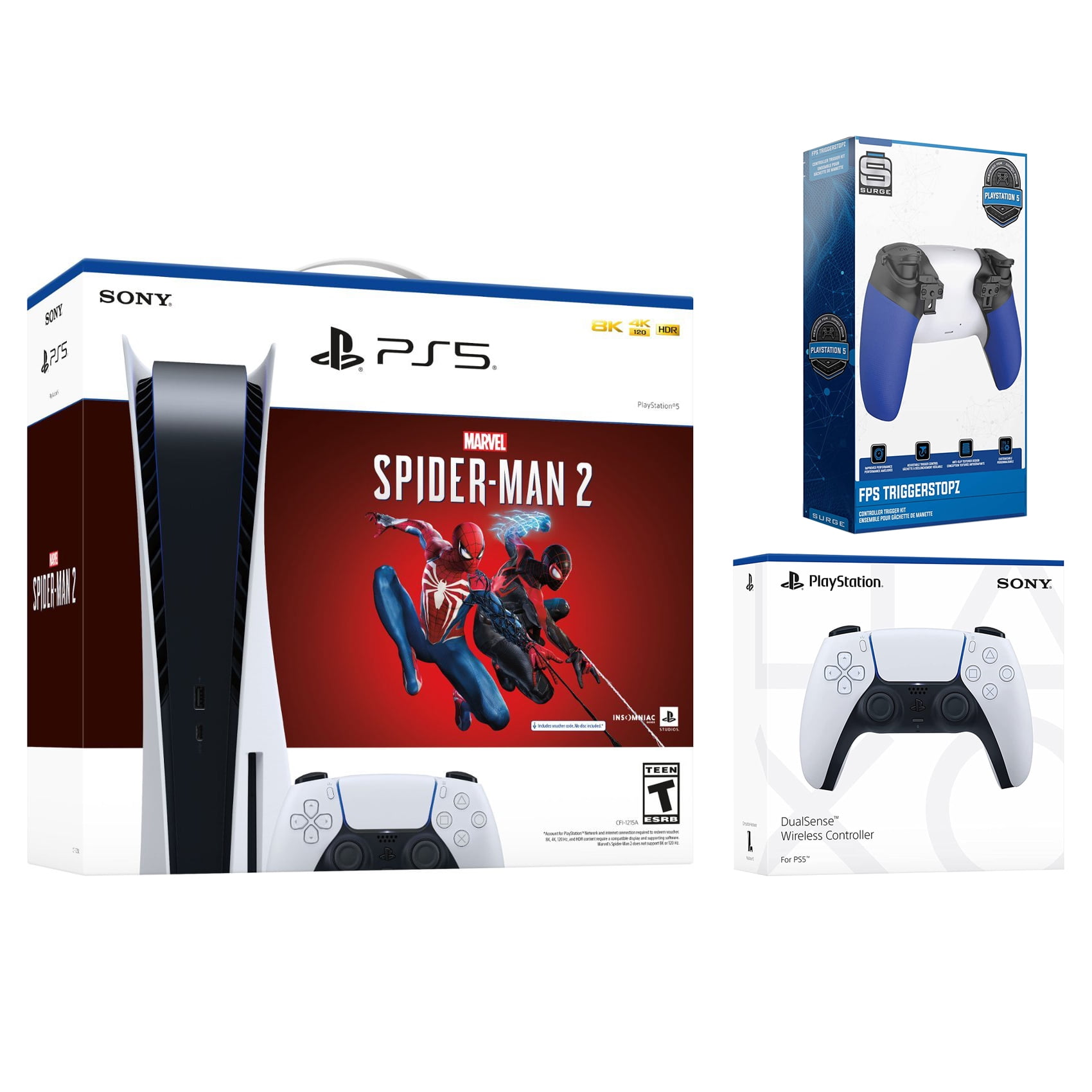 Sony PlayStation 5 Disc Marvel’s Spider-Man 2 Bundle with Extra Glacier ...