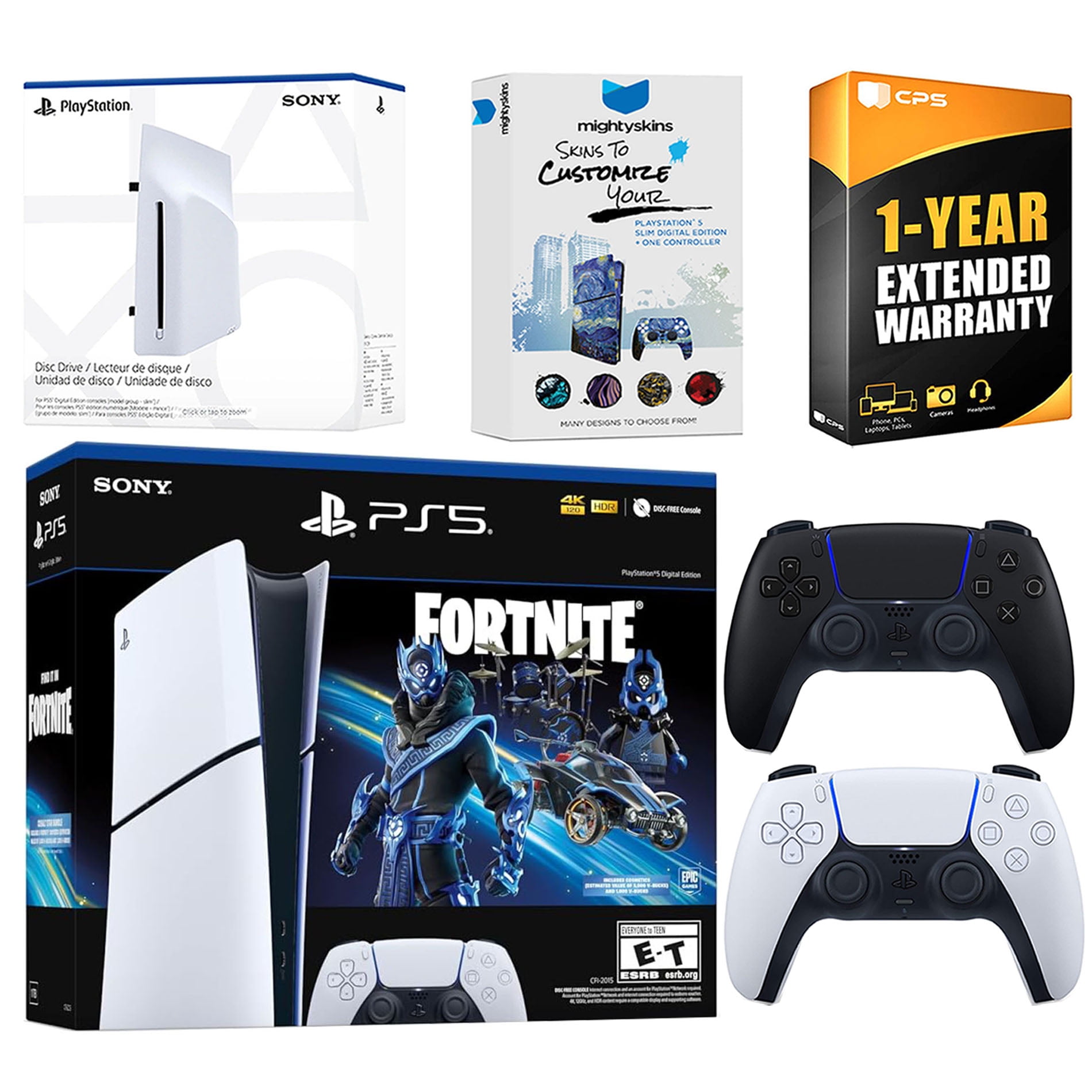 Sony PlayStation 5 Fortnite Slim Digital Bundle with Disc Drive, Extra ...