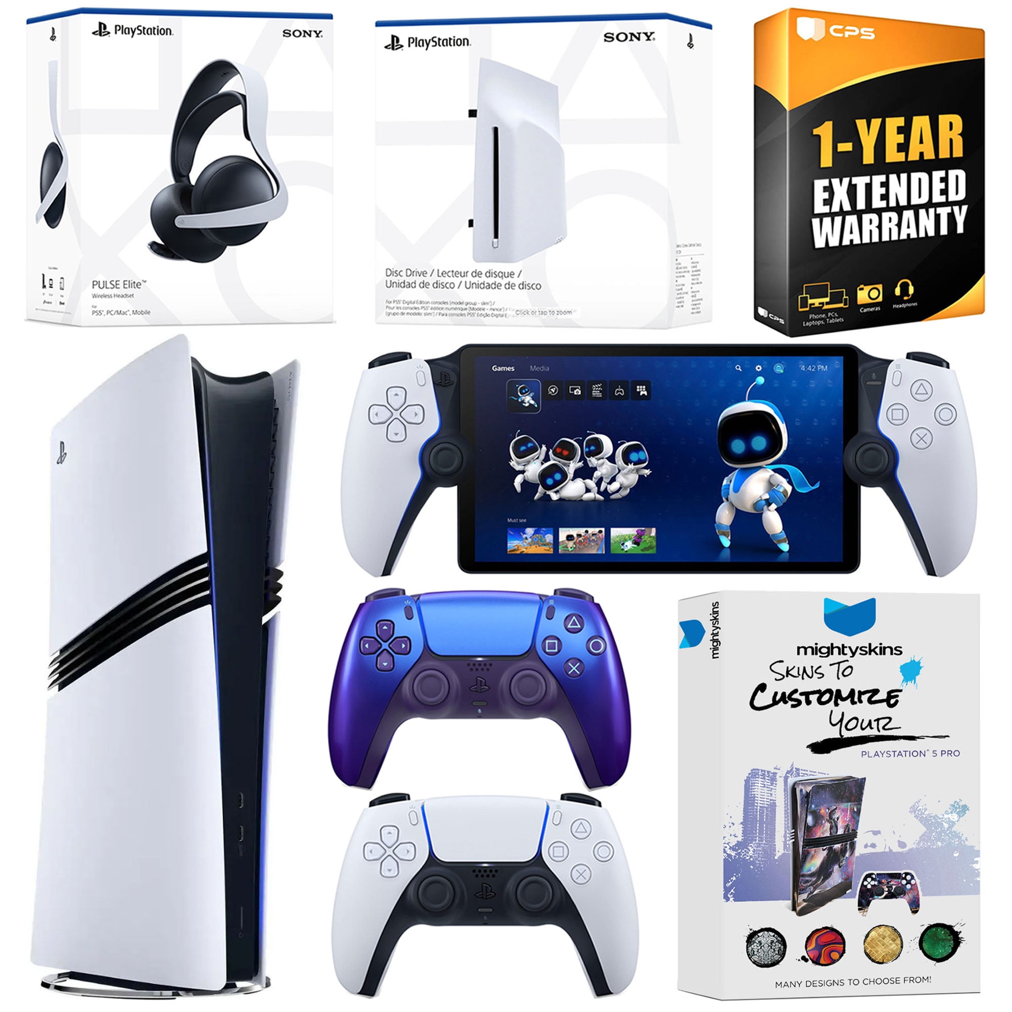 Sony PlayStation 5 Pro Digital Bundle with Disc Drive, Extra Controller ...