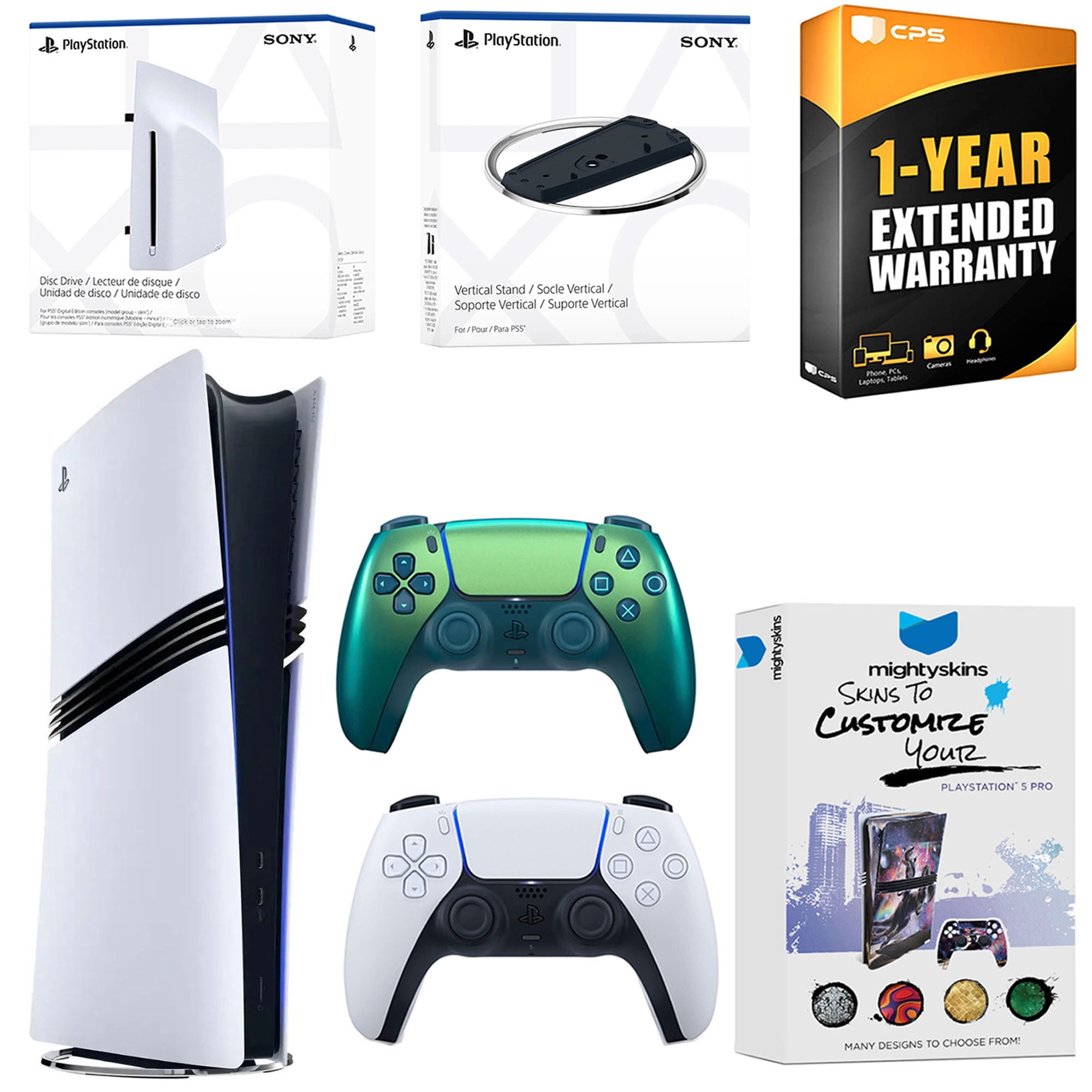 Sony PlayStation 5 Pro Digital Bundle with Disc Drive, Extra Controller ...