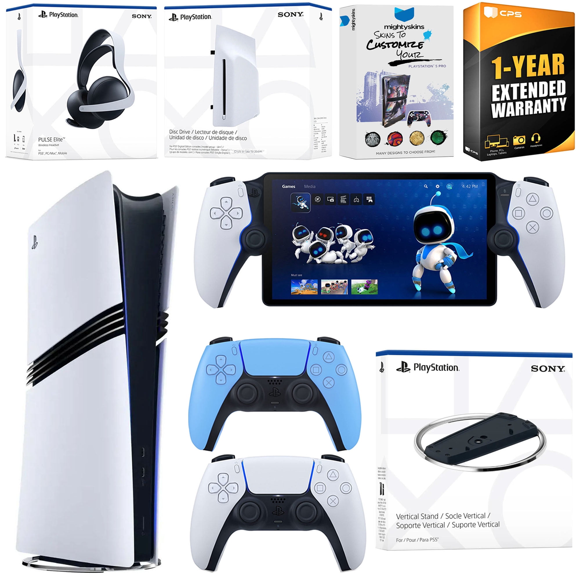 Sony PlayStation 5 Pro Digital Bundle with Disc Drive, Stand, Extra ...