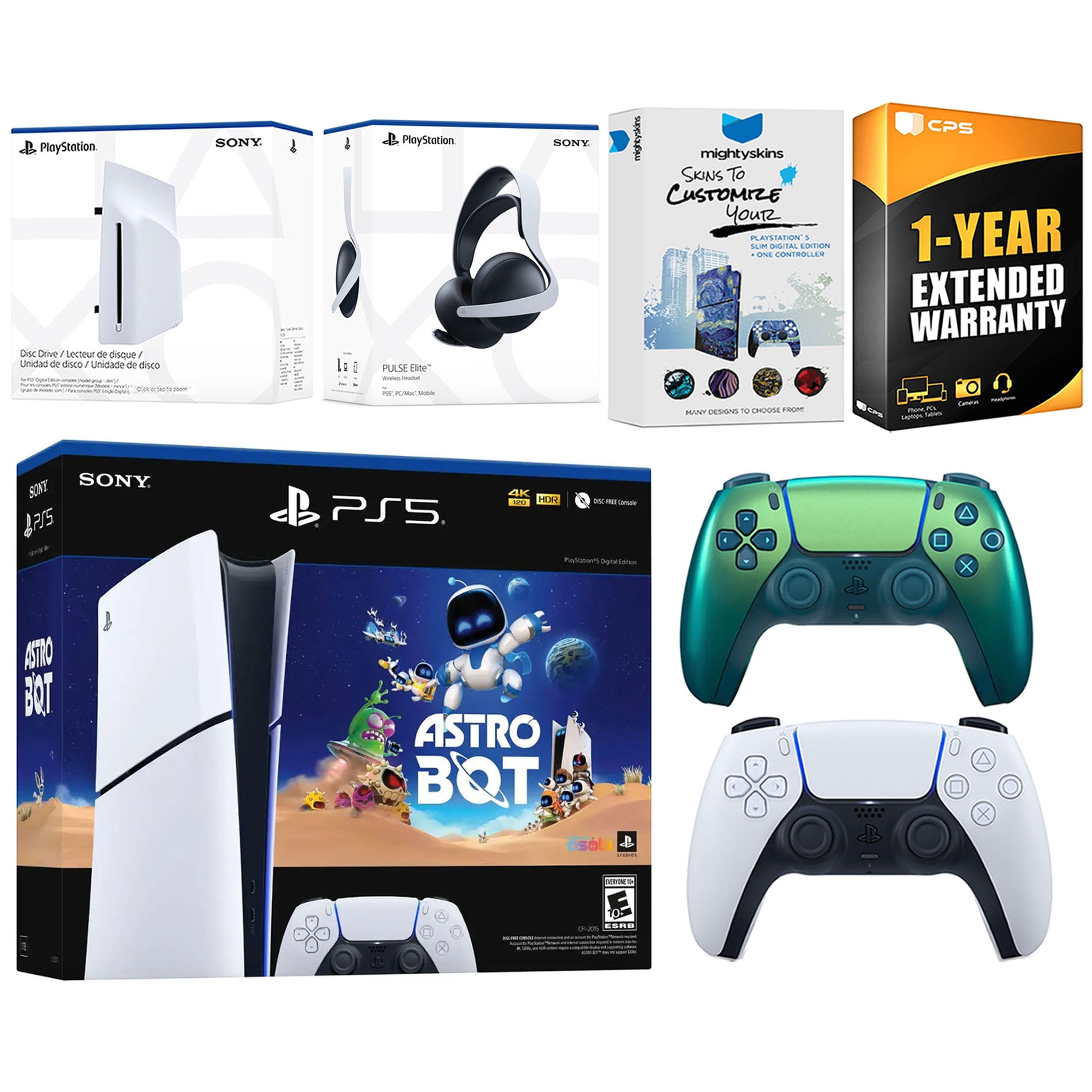 Sony PlayStation 5 Slim Digital Astro Bot Bundle with Disc Drive, Extra ...